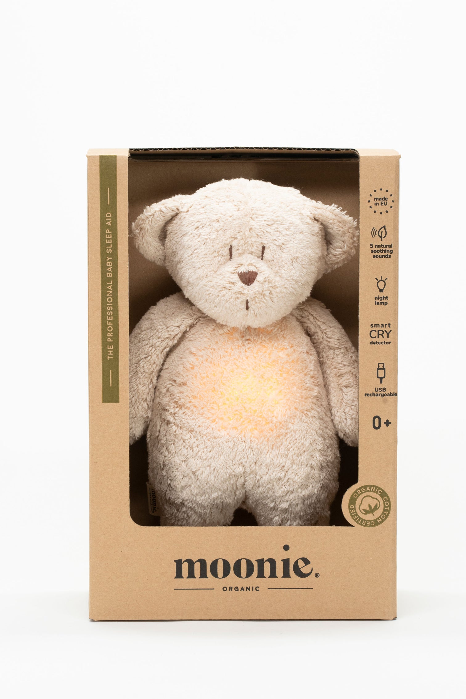 Moonie Organic Humming Bear Sleep Aid With Night Light – Sacred Bundle